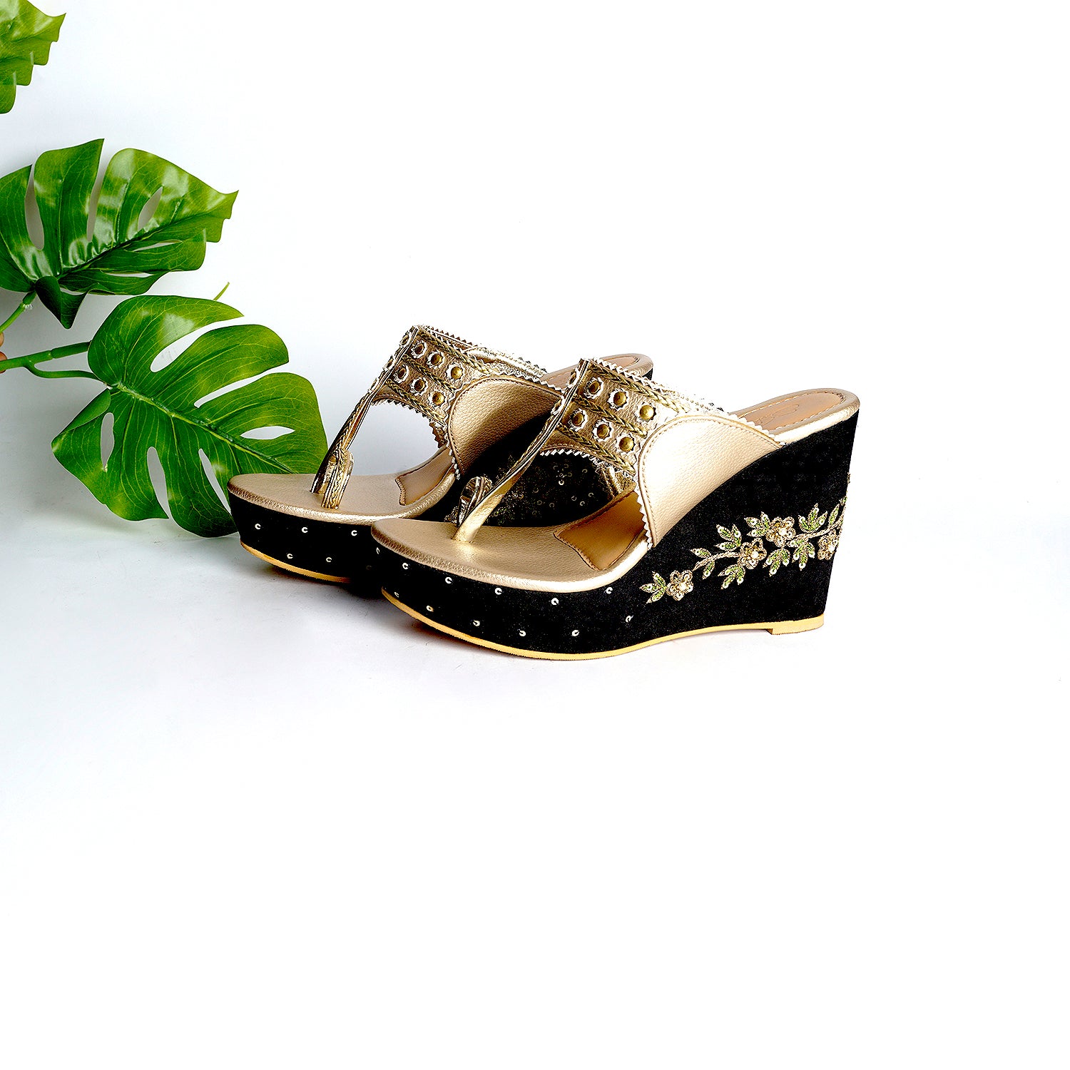 Black Tiki Wedges – Solehouse.in